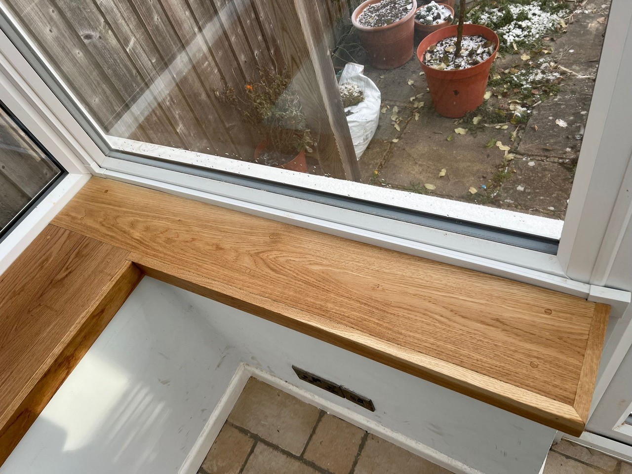 New Oak Window Sill For A Conservatory In Oxford
