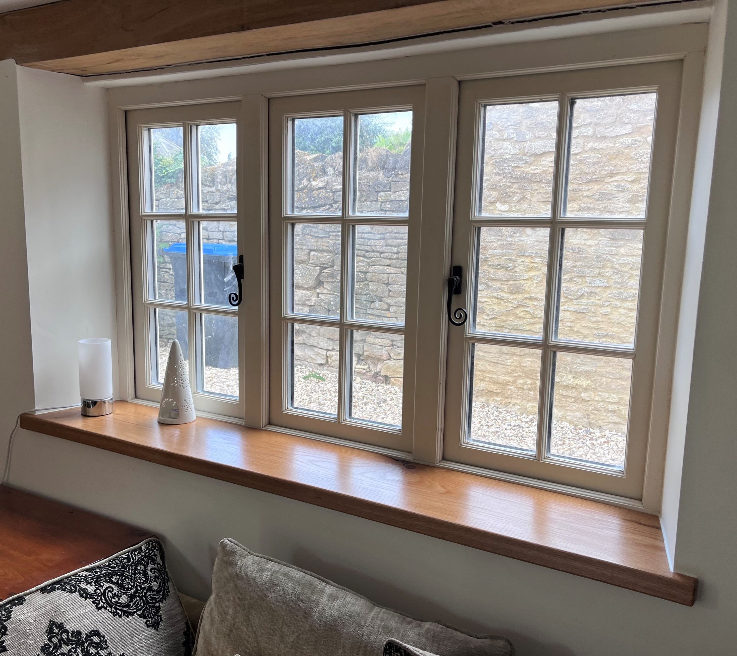 New Oak Window Sill Installation - The Cotswolds - Windmill Services