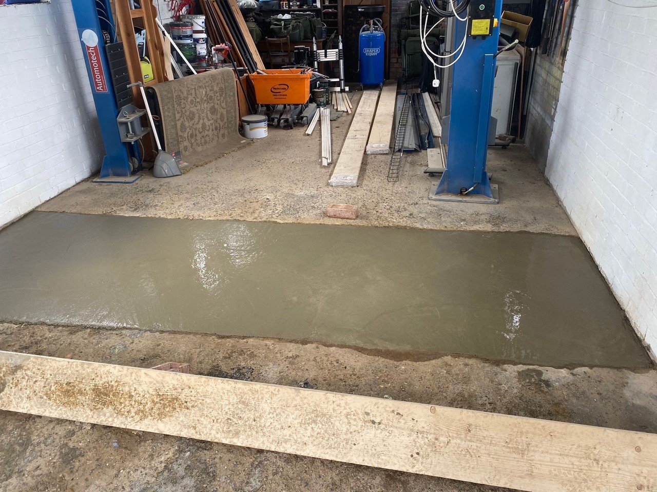 Foundations Of A Car Lift Using Concrete - Buckinghamshire